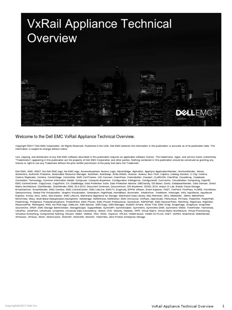 VxRail Appliance Technical Overview Stud PDF | PDF | V Mware | Computer Cluster