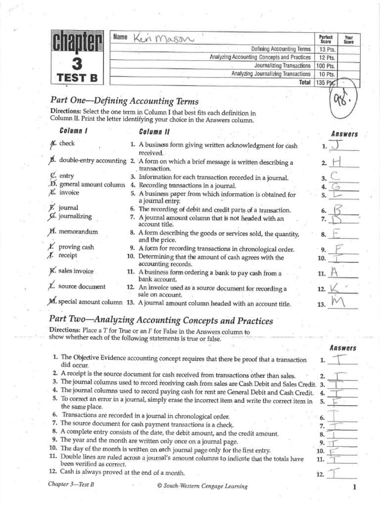 Chapter 3 Test | PDF