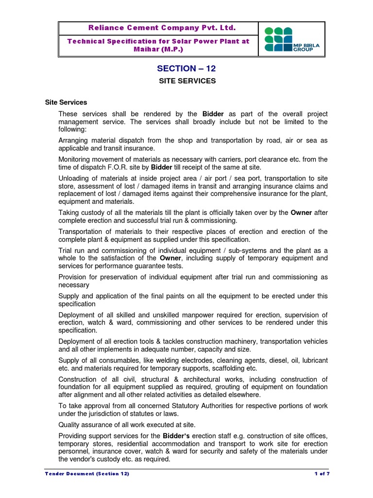 Section - 12: Reliance Cement Company Pvt. LTD | PDF | Waste | Safety