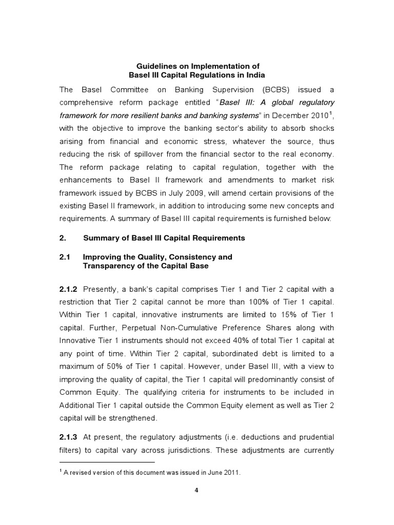 Basel 3 | PDF | Capital Requirement | Tier 1 Capital