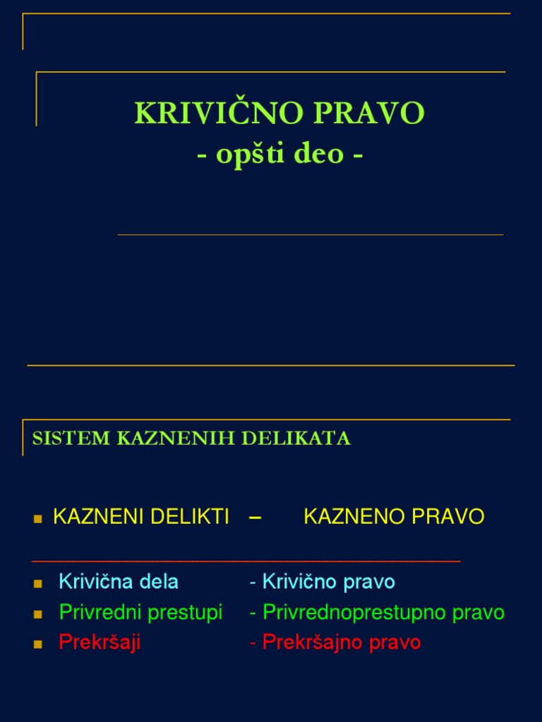 Krivicno Pravo | PDF