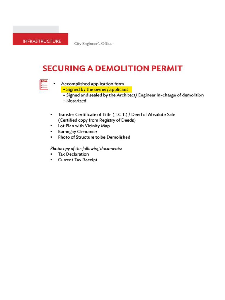 Securing Demolition Permit PDF | PDF