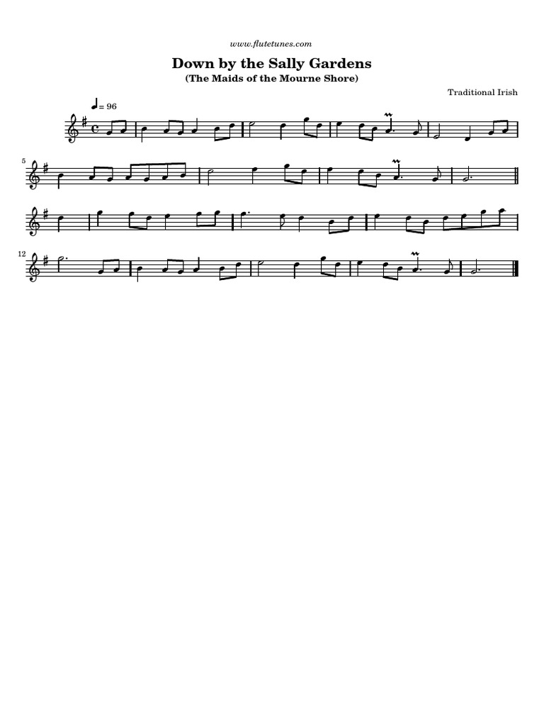 Down by The Sally Gardens PDF | PDF