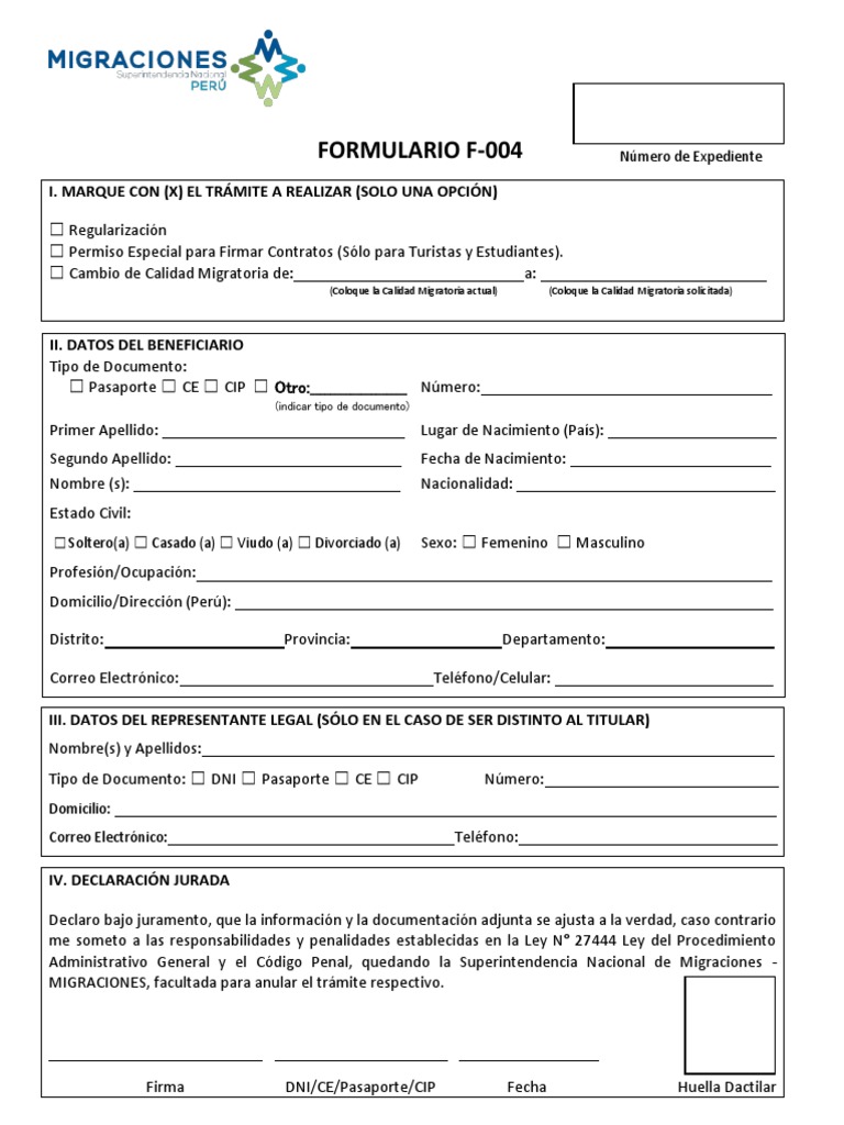 Formulario F-004-A PDF | PDF | Gobierno