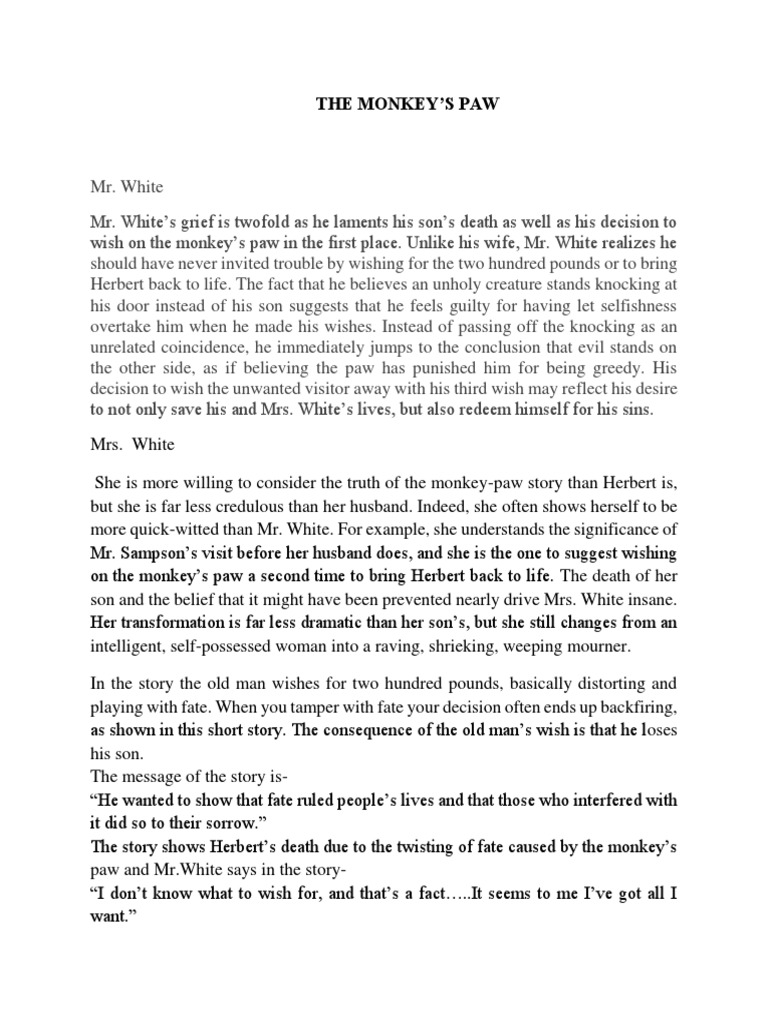 Monkey's Paw | PDF