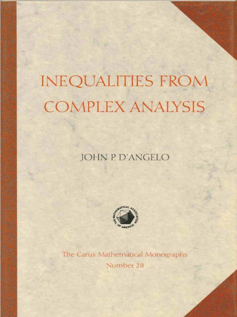 (Carus Mathematical Monographs 28) John P. D'Angelo - Inequalities From ...
