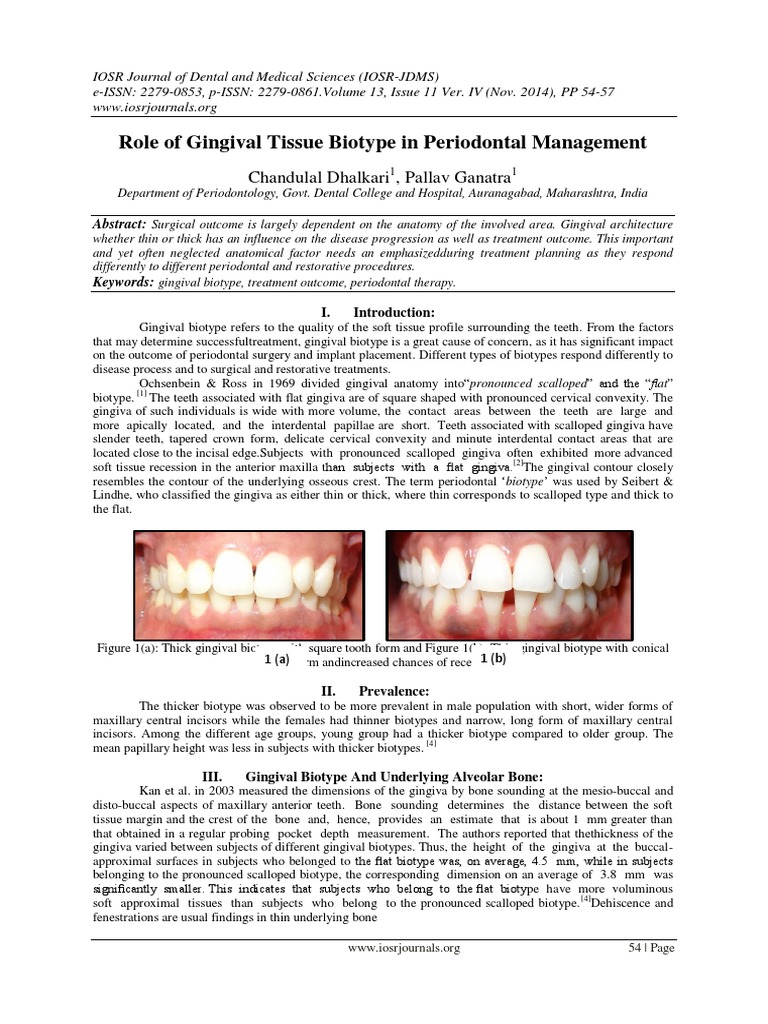 Role of Gingival Tissue Biotype in Perio PDF | PDF | Dental Implant ...