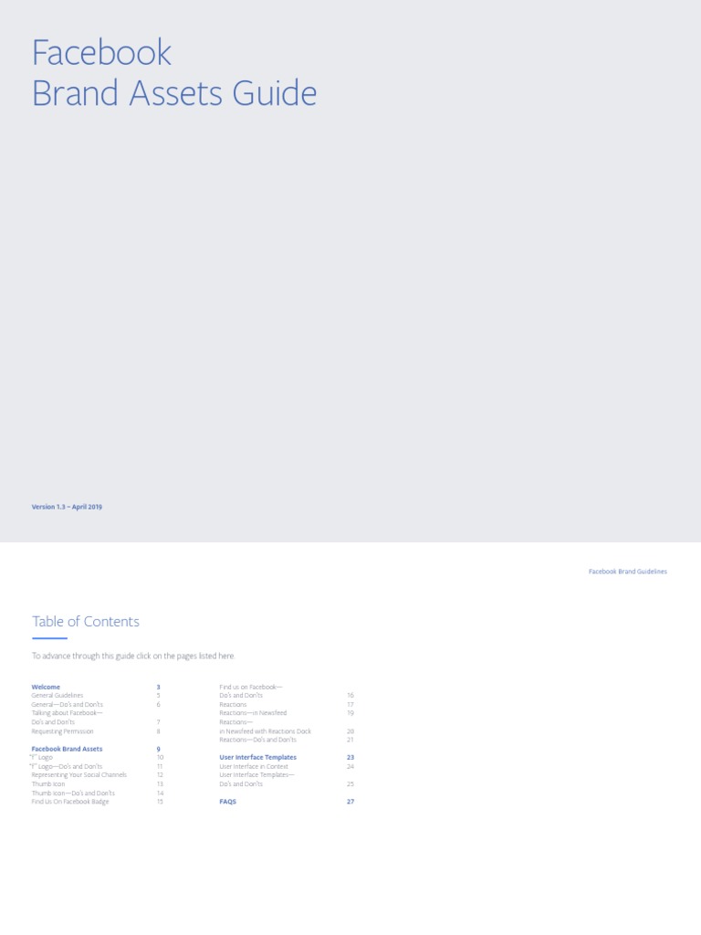 Facebook Brand Assets Guide | PDF | Facebook | Icon (Computing)