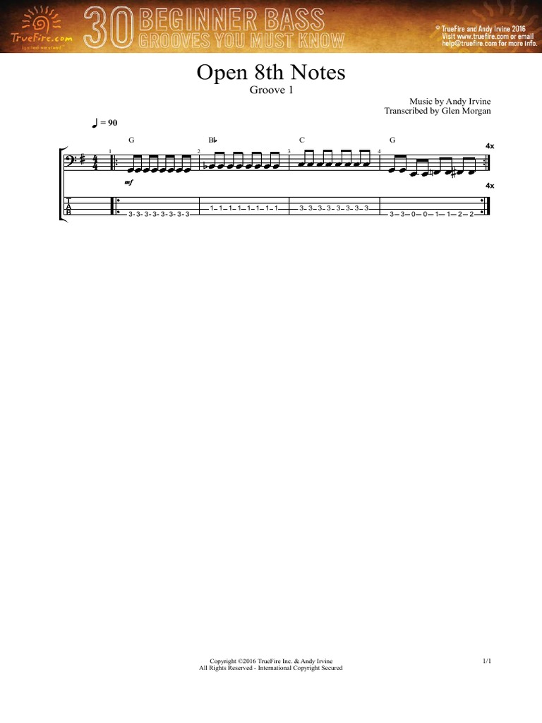 Open 8th Notes: Groove 1 | PDF