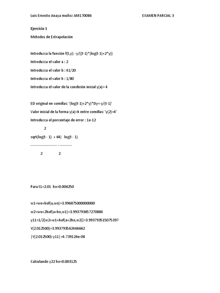 Parcial Metodos Numericos UDB | PDF