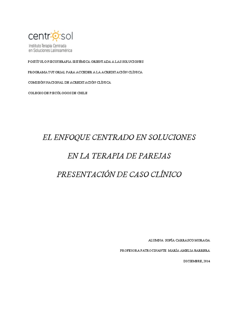 Enfoque Centrado en Soluciones en Terapia de Parejas PDF | PDF ...