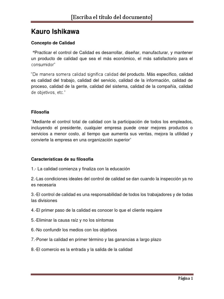 Filosofias de Calidad | PDF | Calidad (comercial) | Planificación