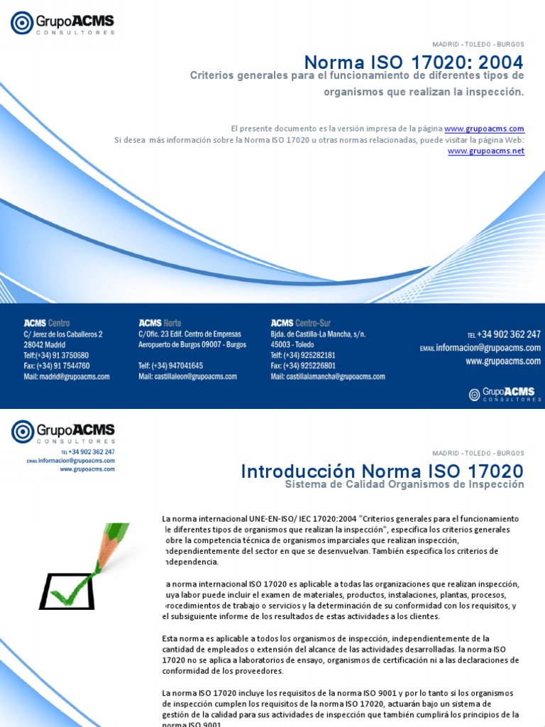 Norma Iso 17020 | PDF | Gestión de la calidad | Calidad (comercial)