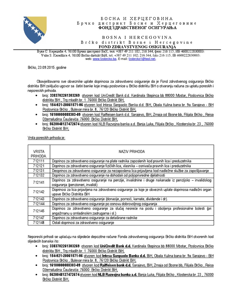Obavjestenje - Ziro Racuni PDF | PDF