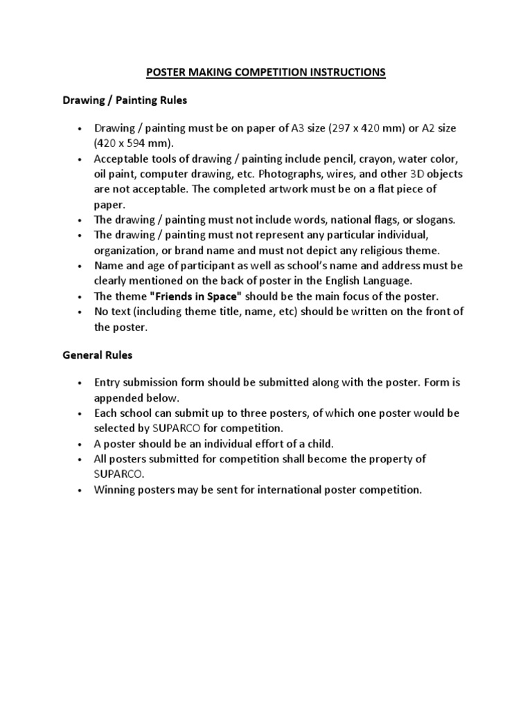 Poster Making Instructions Pes PDF | PDF