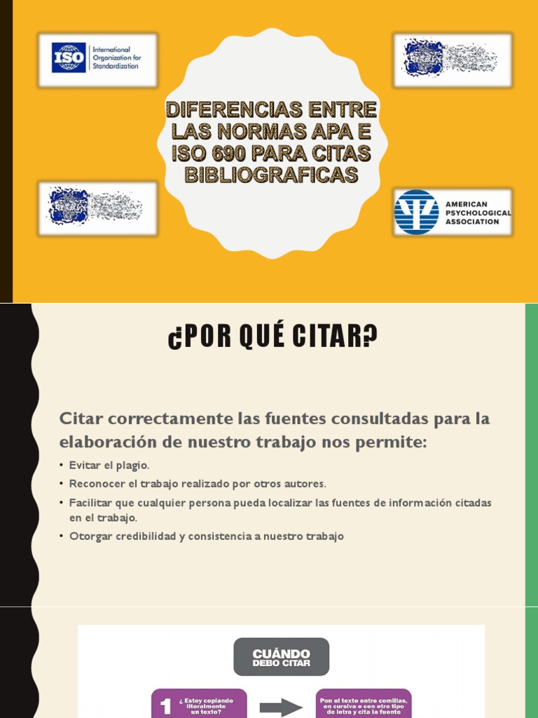 Diferencias Entre Las Normas Apa e Iso 690 | PDF | Ciencia cognitiva ...