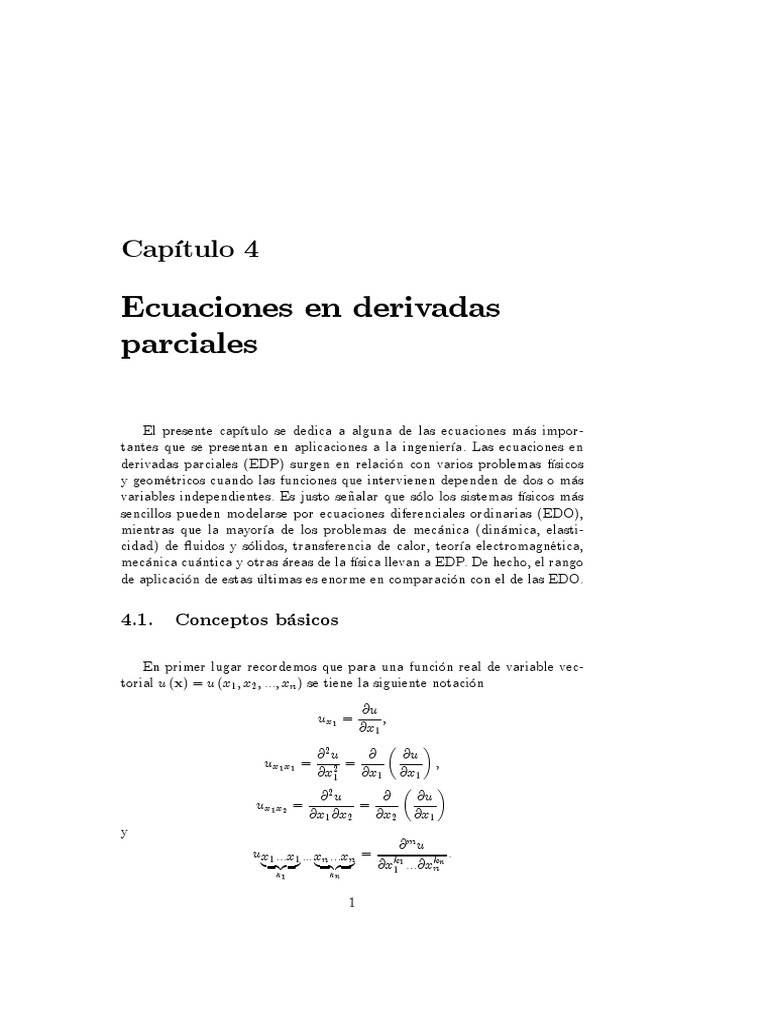 Tema 4. Ecuaciones en Derivadas Parciales | PDF | Ecuación diferencial parcial | Ecuaciones ...