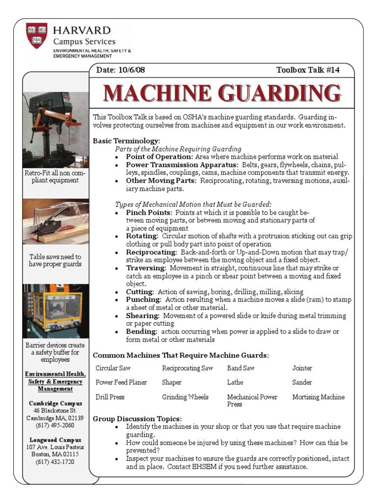 Machine Guarding | PDF | Machines | Mechanical Engineering