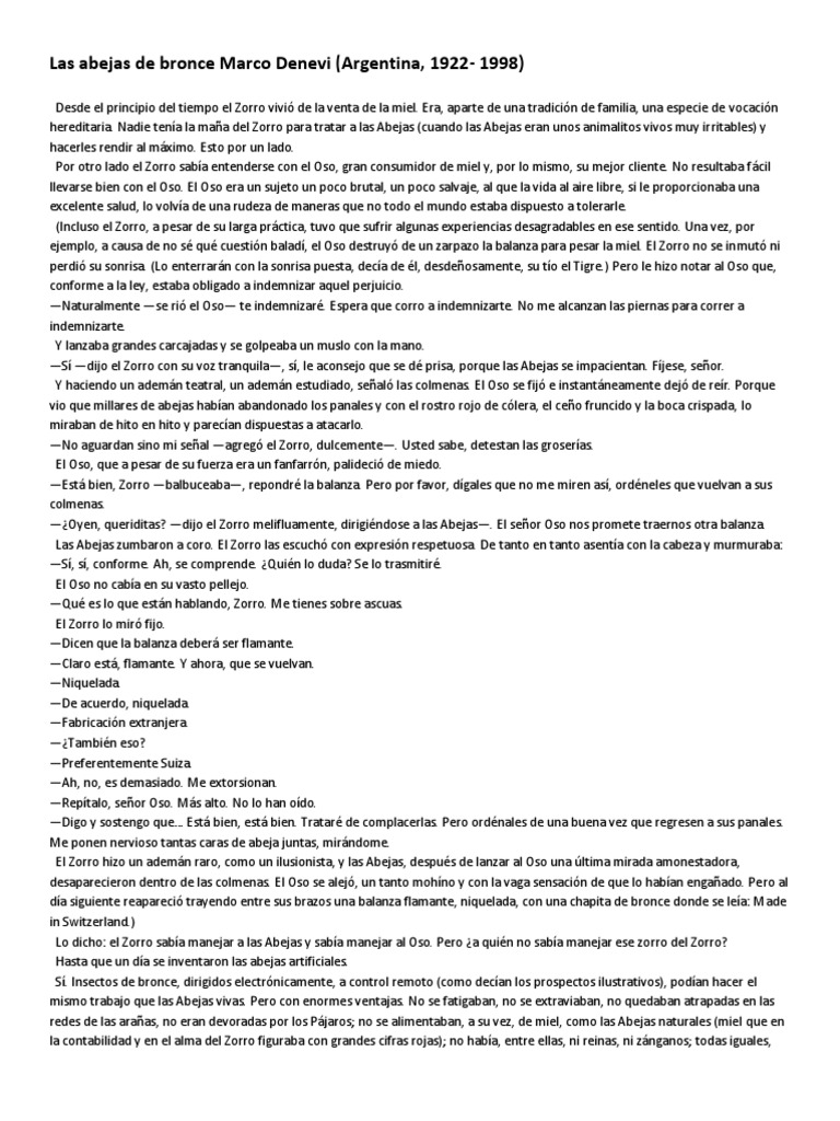 Abejas de Bronce y el Zorro Astuto | PDF | Abejas | Colmena