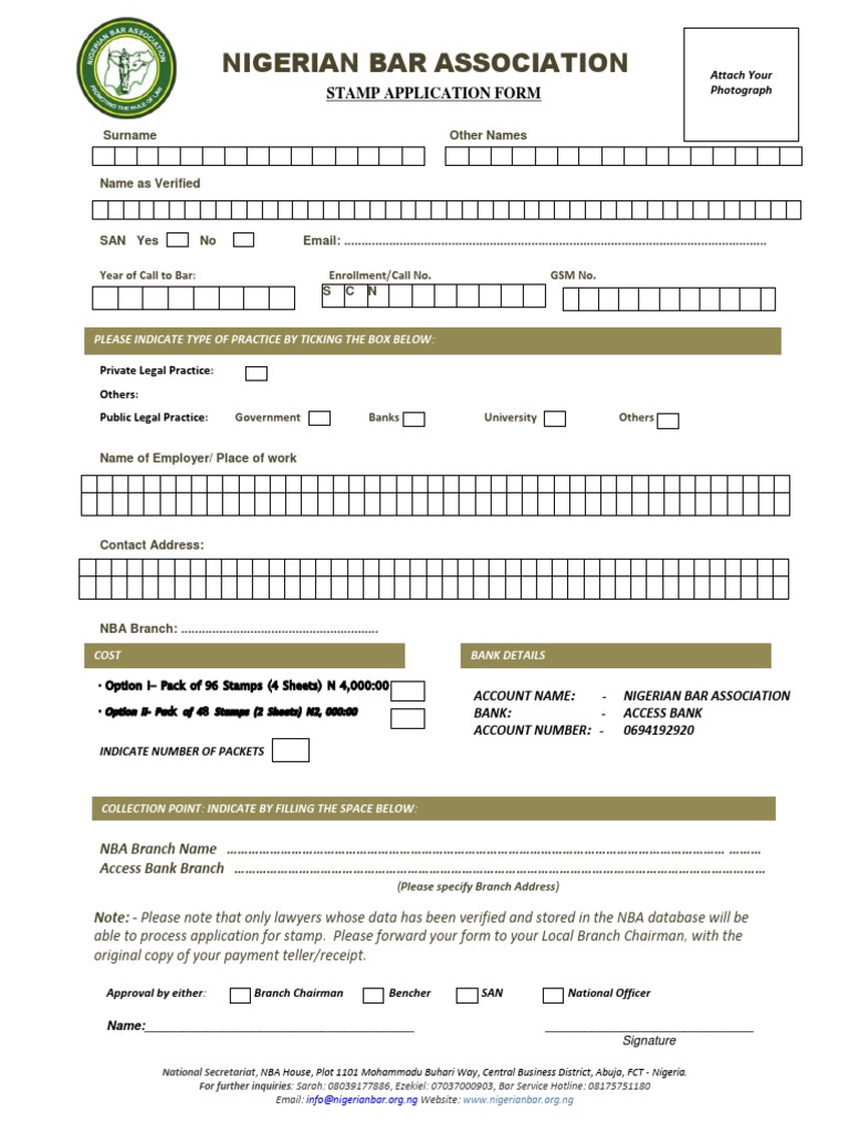 Edited - Nba Stamp Application Form | PDF | Computing | Business