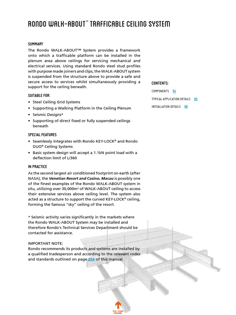 Rondo Walk-About Trafficable Ceiling System | Download Free PDF ...