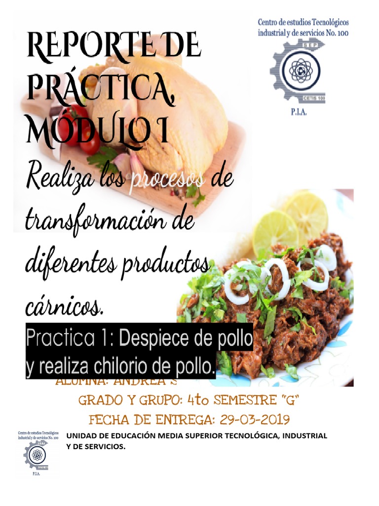 Practica de Chilorio de Pollo | PDF | Alimentos | Carne