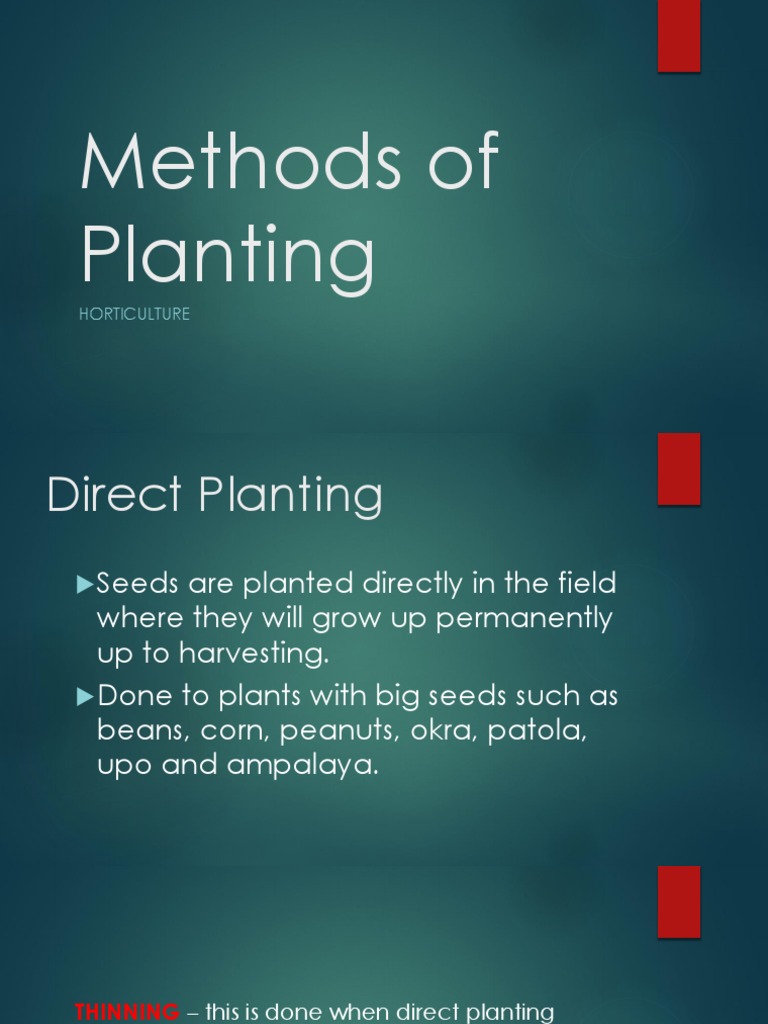 Methods of Planting | PDF | Home & Garden