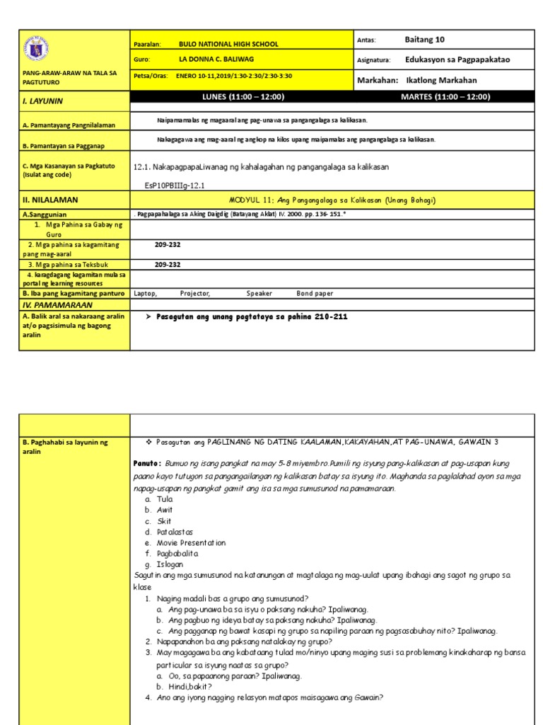 ESP 10 DLL - 3rd Q | PDF