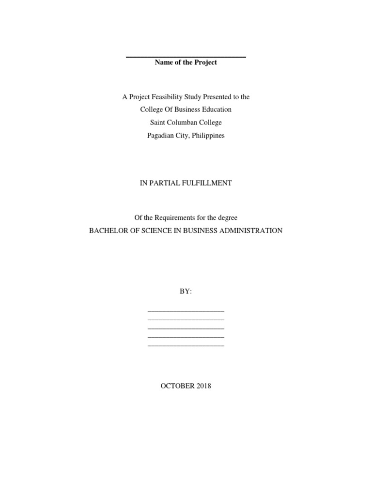 Table of Contents - Fs | PDF | Bachelor's Degree | Feasibility Study