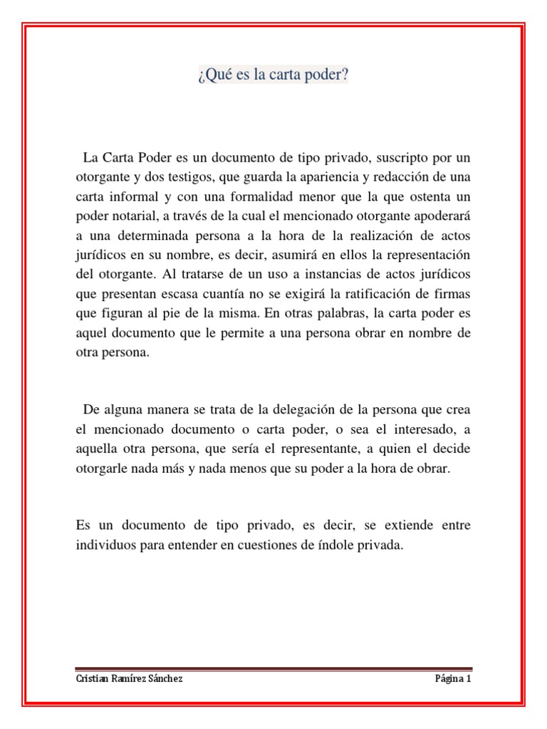 Qué Es La Carta Poder | PDF | Información del gobierno | Instituciones ...