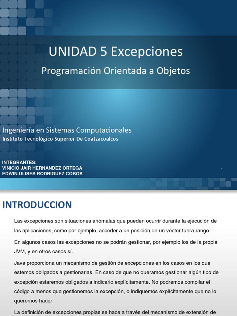 Manejo de Excepciones en Java | PDF | Java (lenguaje de programación) | Programa de computadora
