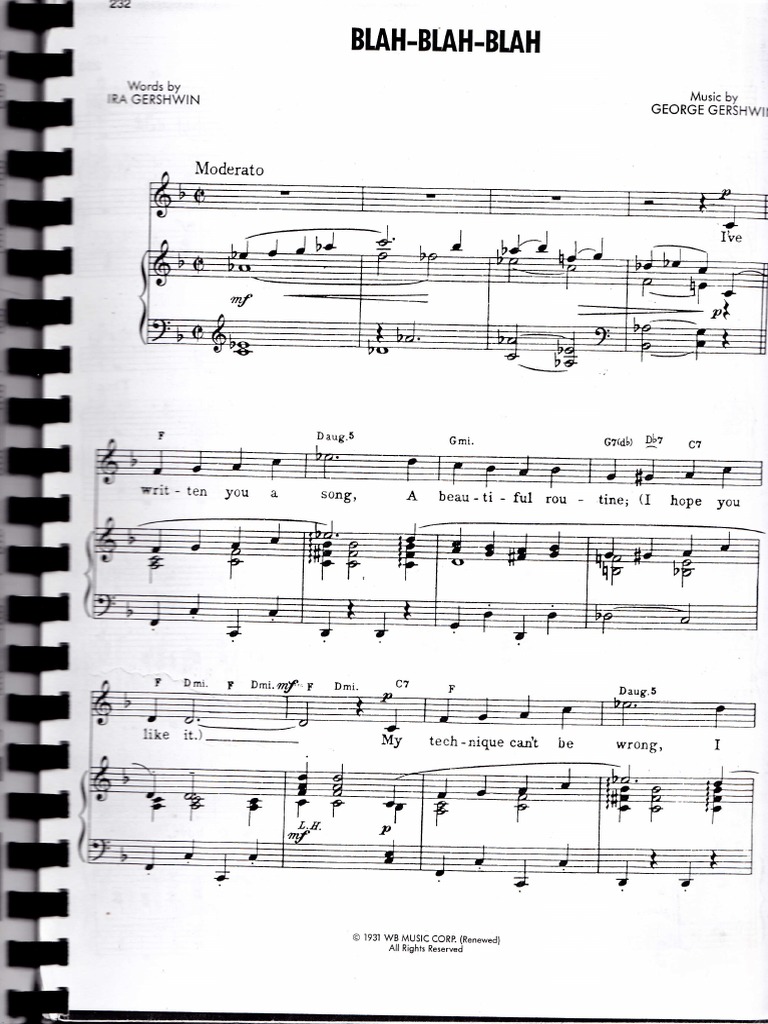 Blah Blah Blah Score PDF | PDF | Entertainment (General)