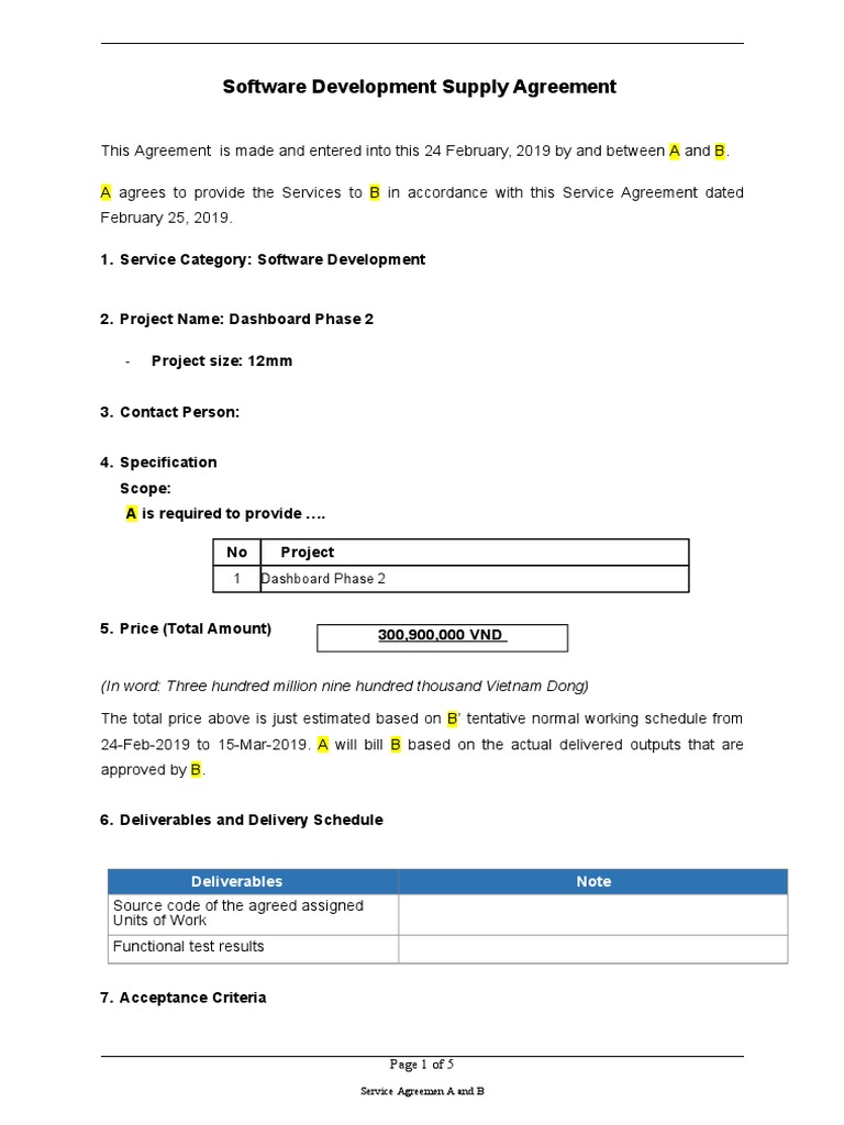 Software Development Agreement Overview | PDF | Invoice | Business