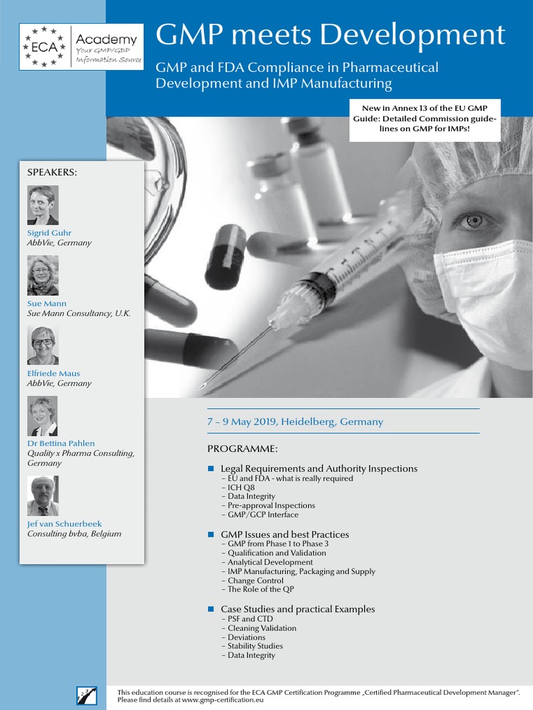 ECA GMP Meets Development | PDF | Verification And Validation | Quality ...