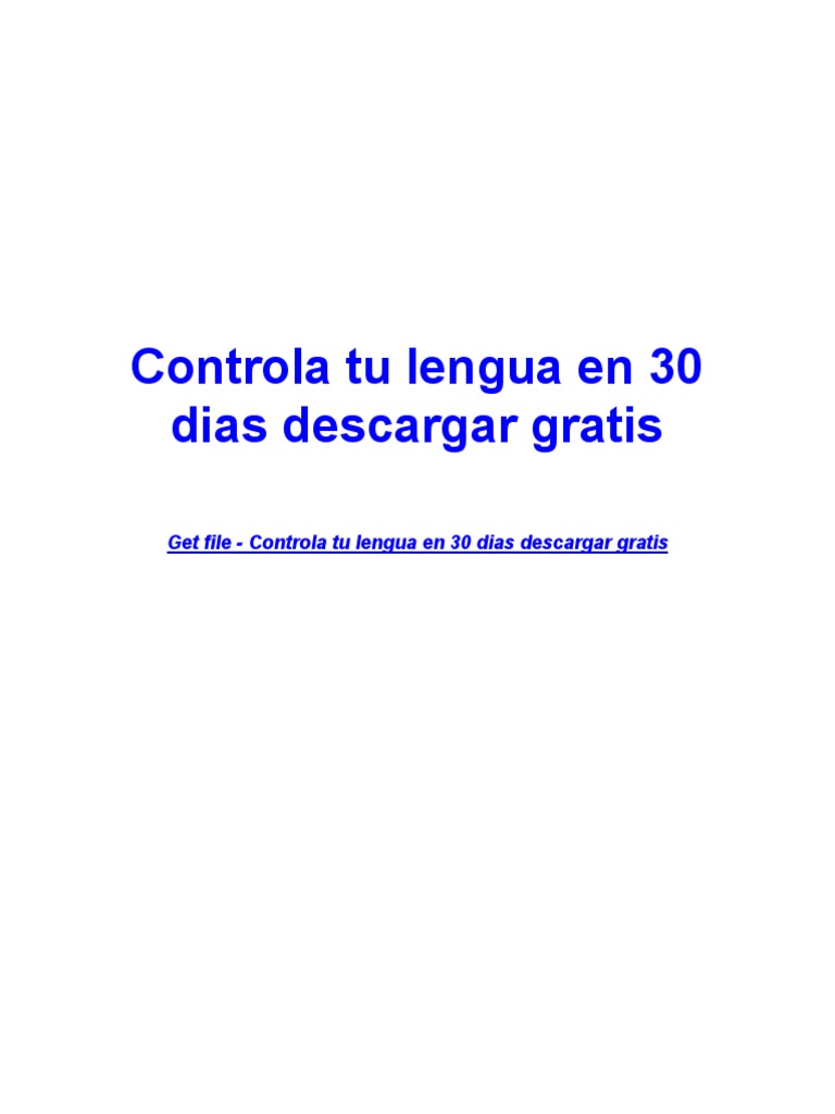 Controla tu lengua en 30 días gratis | PDF | Windows Xp | Microsoft Windows