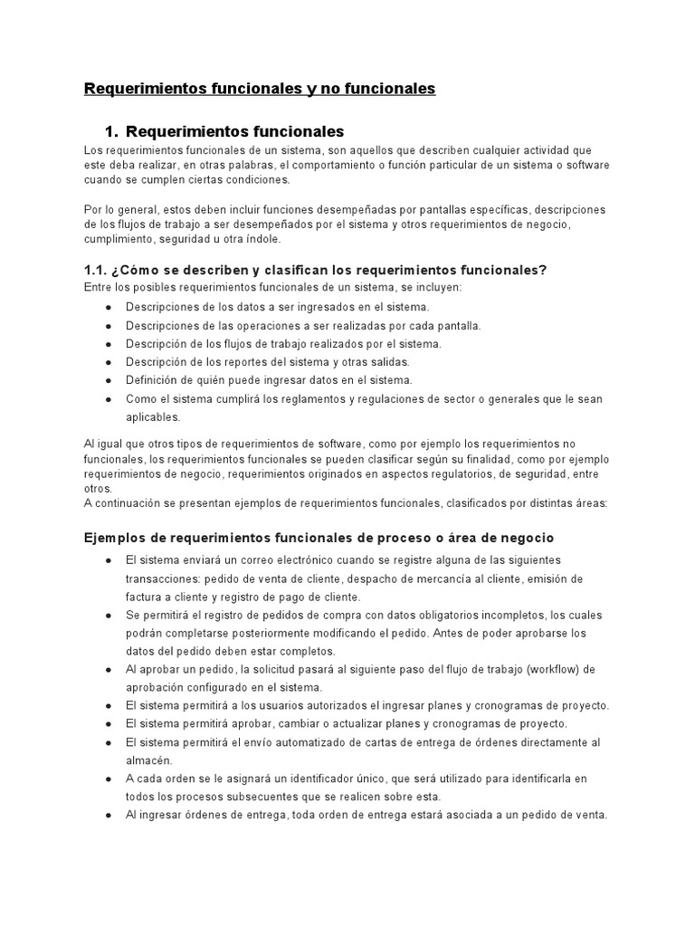Requerimientos Funcionales y No Funcionales | PDF | Usabilidad | Ingeniería de software
