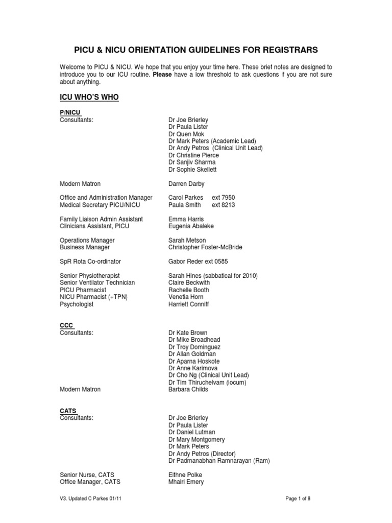 PICU NICU Orientation | PDF | Intensive Care Unit | Hospital