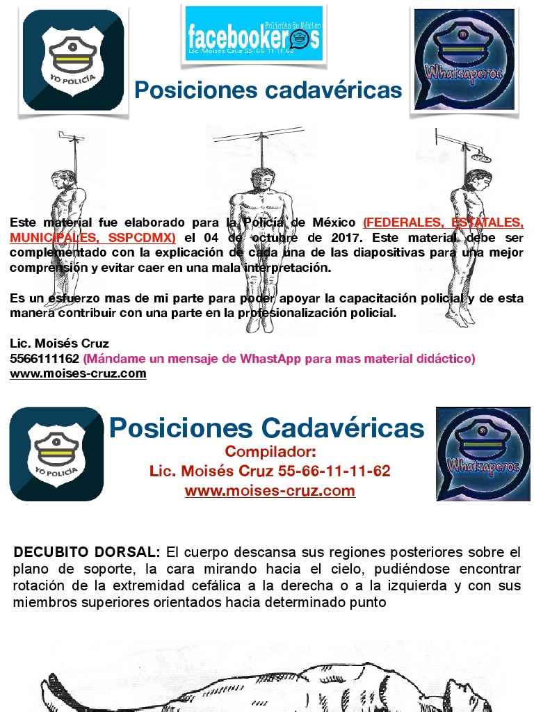 Guía de Posiciones Cadavéricas para Policía | PDF | Términos anatómicos de ubicación | Naturaleza