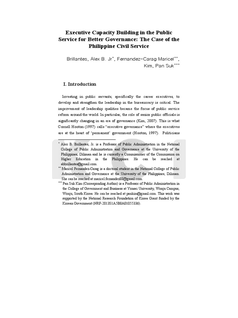 Capacity Building For The Public Sector | PDF | Civil Service | Leadership