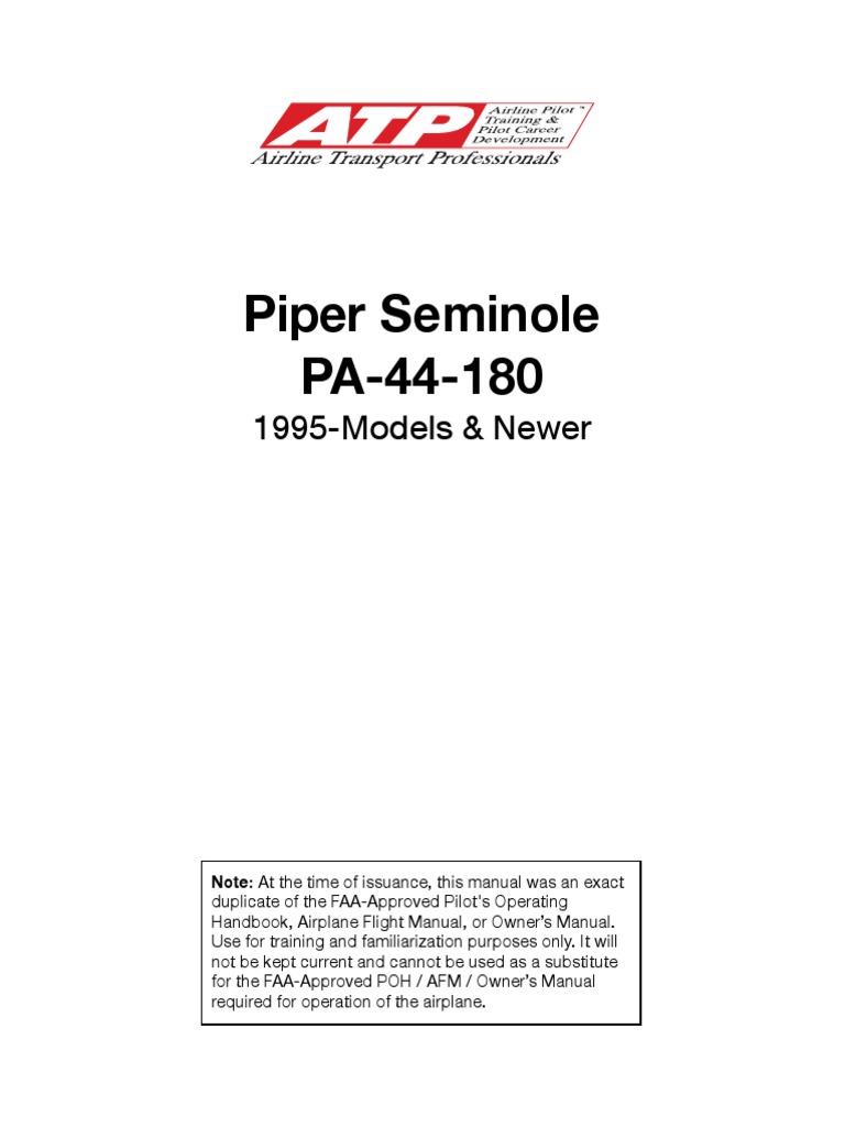 Pa-44 1995 Poh PDF | PDF | Airspeed | Aerospace Engineering