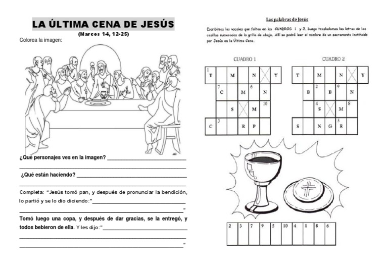 Educación Religiosa - La Última Cena de Jesús | PDF