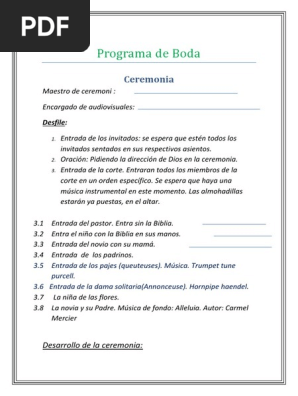 Programa De Bodas Microsoft Word