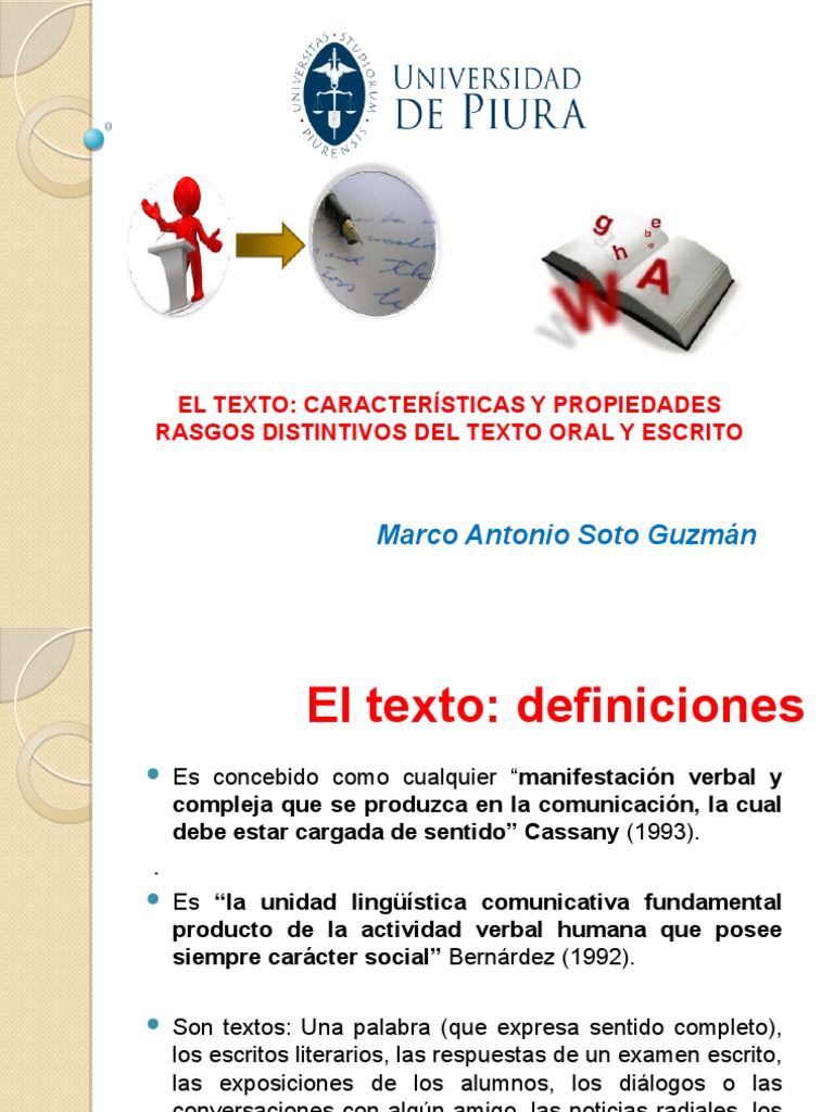 Características del Texto Oral y Escrito | PDF | Comunicación | Información
