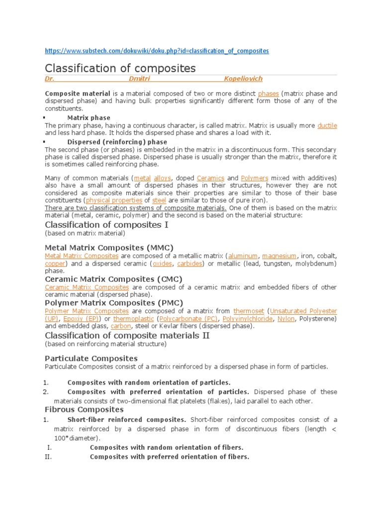 Classification of Composites I | PDF | Composite Material | Fibers
