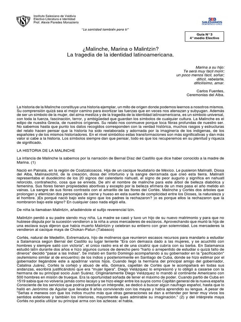 Malinche | PDF | Hernán Cortés | Métis