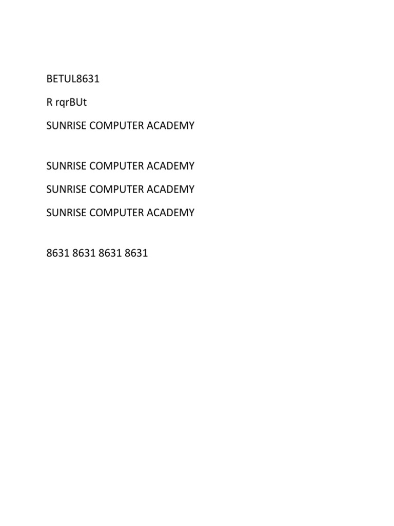 Sunrise Computer Academy | PDF