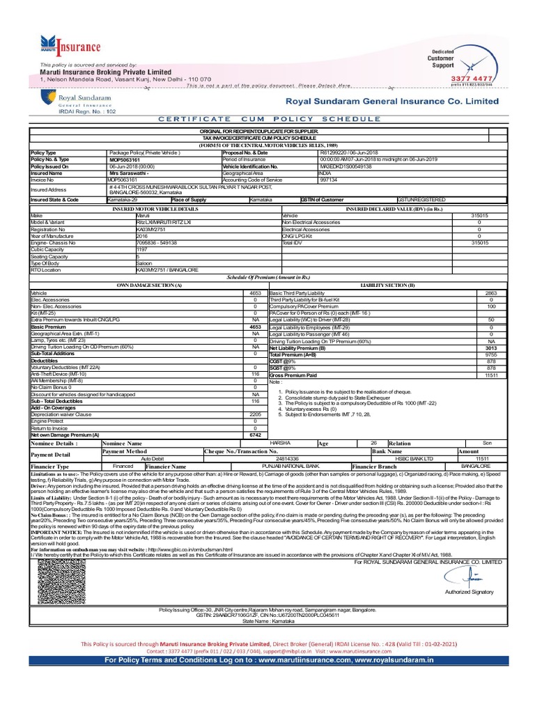 Insurance Copy. | Download Free PDF | Deductible | Liability Insurance