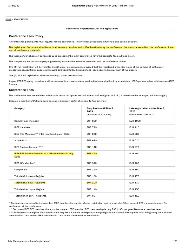 Conference Fees Policy: Home / Registration | PDF | Business