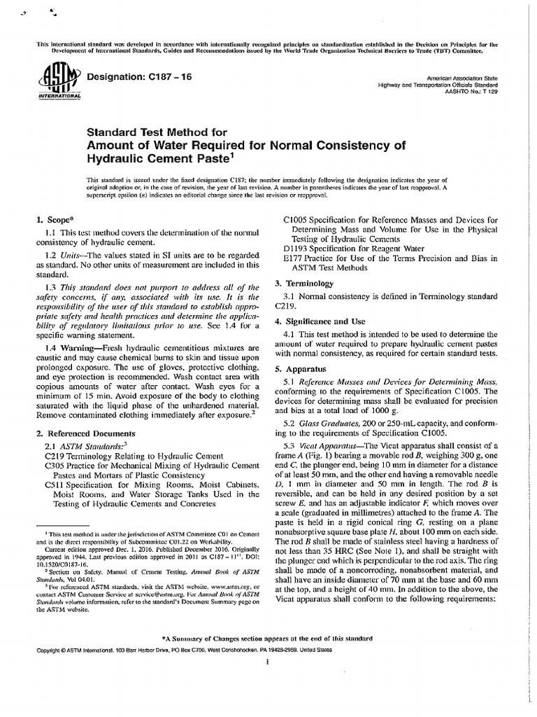 Astm C187 | PDF