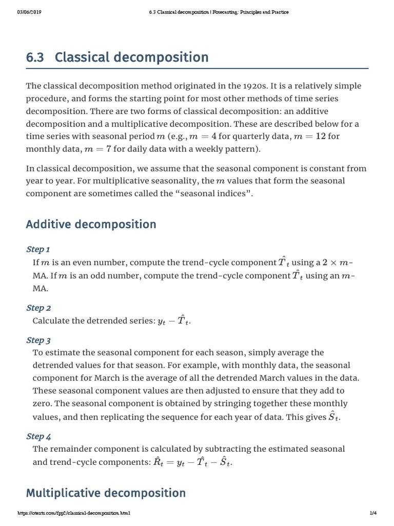 Classical Decomposition - Forecasting - Principles and Practice | PDF ...